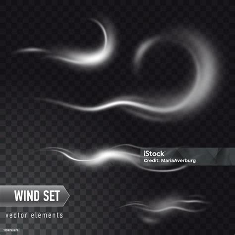 투명 한 배경에 격리 된 높은 상세한 바람 또는 먼지 구름의 벡터 사실적인 세트 백색 연기 안개 스프레이의 효과 3차원 형태에