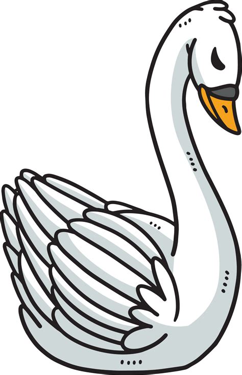 Swan Cartoon Colored Clipart Illustration 13653788 Vector Art At Vecteezy
