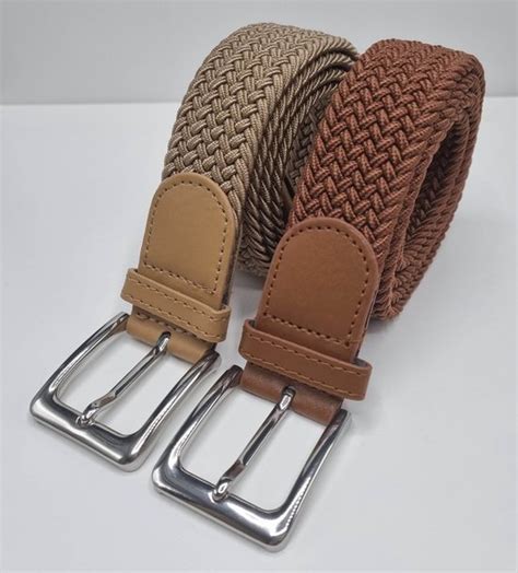 2 Pack Deal Elastische Broekriem Stretch Riem Vlecht Riem Gevlochten
