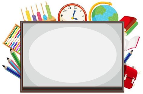 Math Whiteboard Border Background Art School Supplies Poster