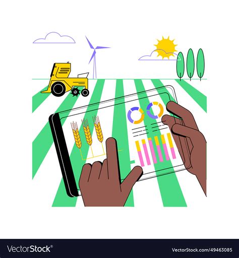 Analytics For Crop Yield Forecast Isolated Cartoon