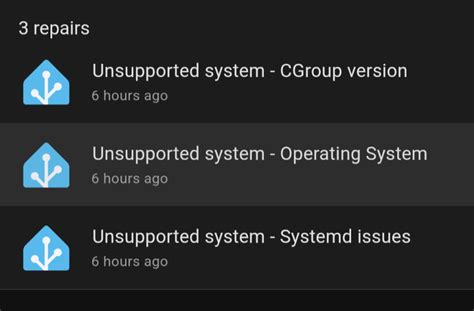 Unexpected Unsupported System Errors After Latest Update Configuration Home Assistant