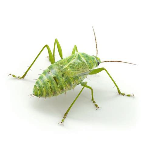 Green Leaf Bug Detailed Macro 3d Render Stock Illustration