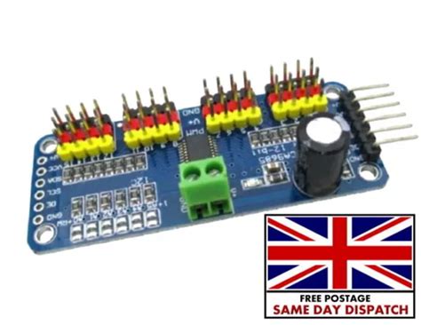 PCA CHANNEL Bit PWM Servo Motor Driver I C Module For Arduino Robot WC EUR