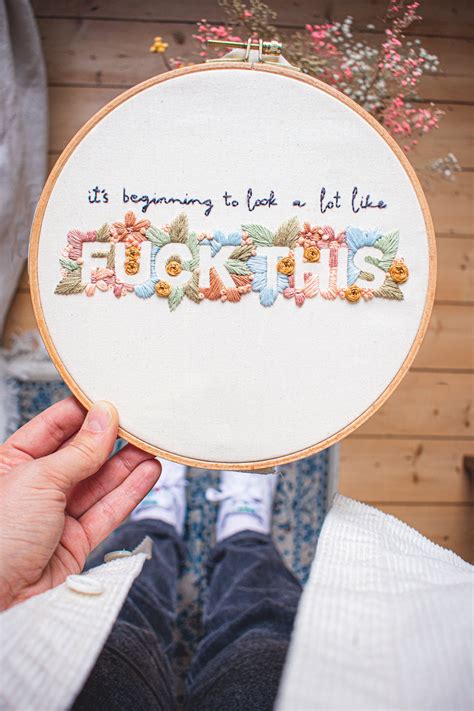 PDF PATTERN Modern Font Embroidery Fuck This Christmas Etsy