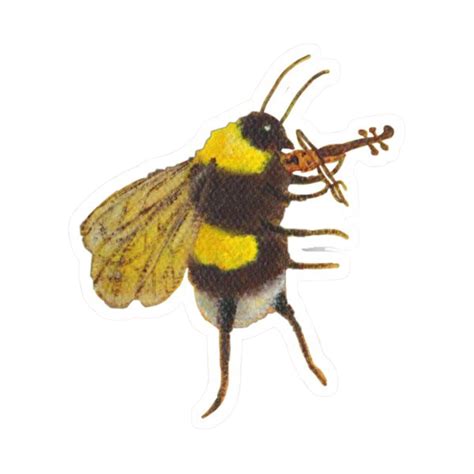 Sticker Bee Playing Violin Simply For Strings