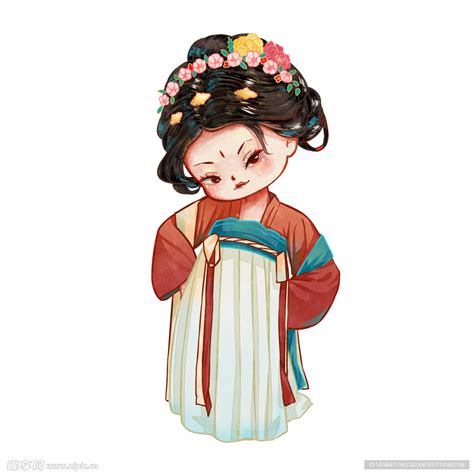 卡通汉服少女设计图 绘画书法 文化艺术 设计图库 昵图网