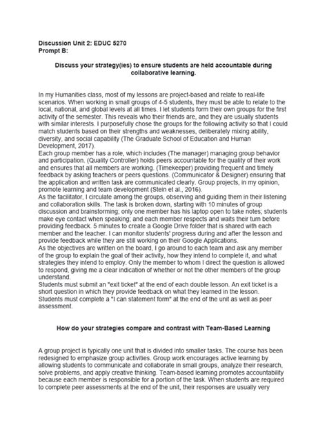 Discussion Unit 2 Educ 5270 Pdf Cognition Learning