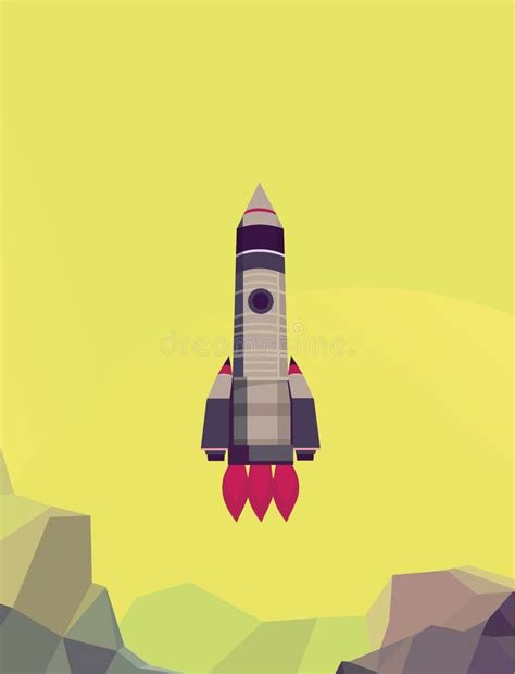 Spaceship Launch To Outer Space Cosmos Exploring Concept Space Rocket Launch Stock Vector