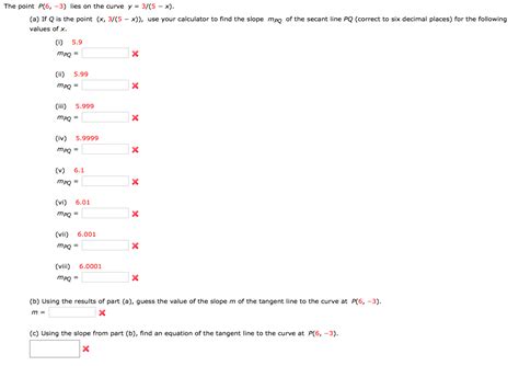 Solved The Point P Lies On The Curve Y X Chegg Com