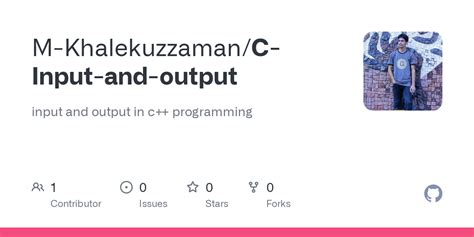 Github M Khalekuzzaman C Input And Output Input And Output In C Programming