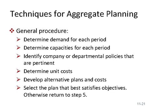 Chapter 11 Aggregate Planning And Master Scheduling Chapter