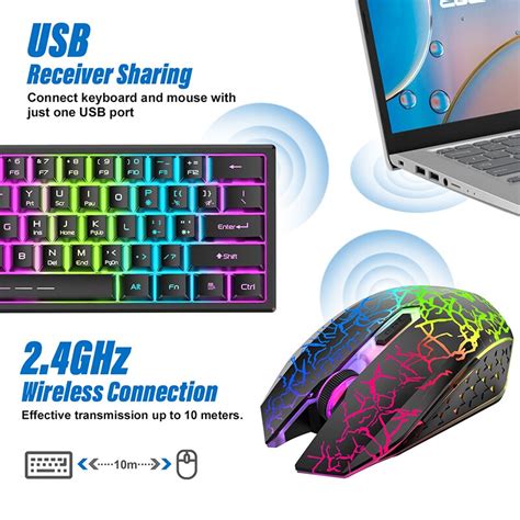 Wireless Rechargeable Keyboard Colorful Led Backli Grandado