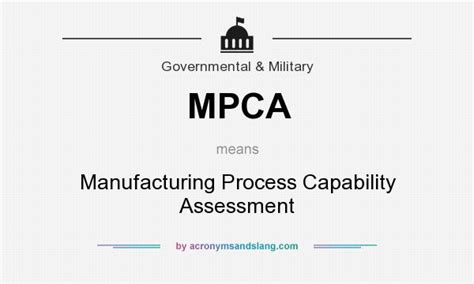 Mpca Manufacturing Process Capability Assessment In Government