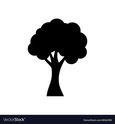 Tree Flat Style Icon Royalty Free Vector Image