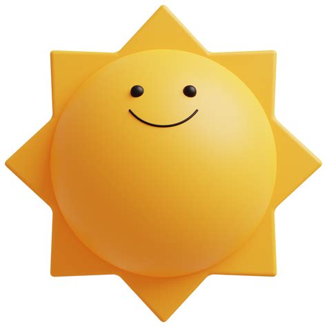 3d Sun Emojihappy Sun Funny Cute Character 21430060 Png