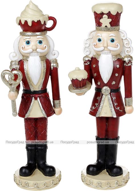 Набір 2 статуетки Карамельний Лускунчик 22 5см крем бордо за найкращою ціною Купити набір 2