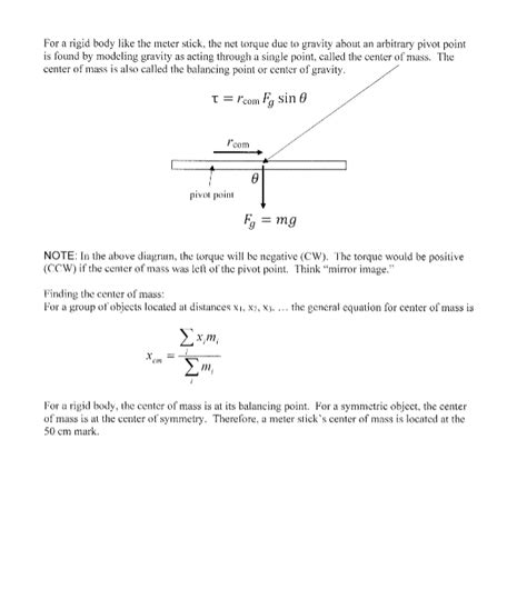 Lab Torque And Equilibrium What You Should Learn Chegg Com