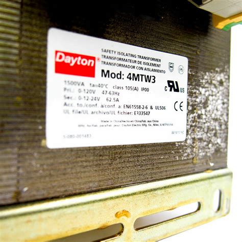 Dayton MTW VAC Input VAC Output Control Transformer Dan S Discount Tools