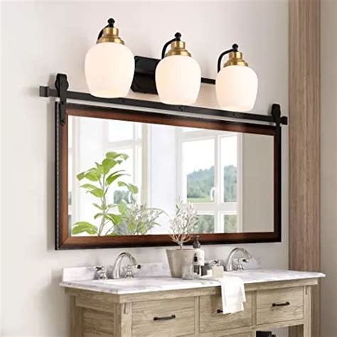 Luminarias Modernas Para Baño Ludil Color Negro Y Dorado D Meses sin interés