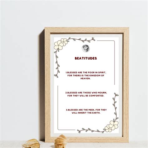 Beatitudes Matthew 5 3 12 Bible Poster Christian Printable Bible