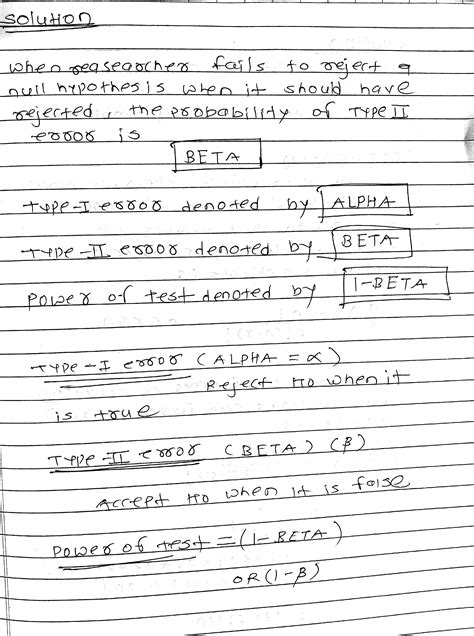 [solved] When A Researcher Fails To Reject A Null Hypothesis When It Should Course Hero