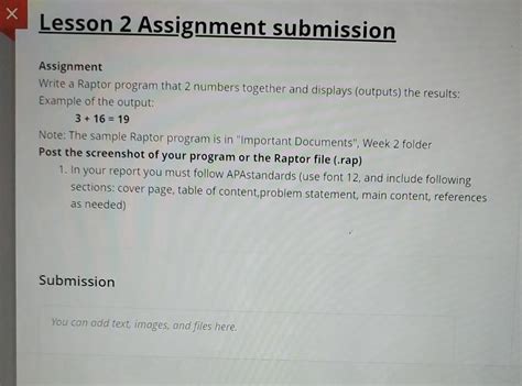 Solved х Lesson 2 Assignment Submission Assignment Write A