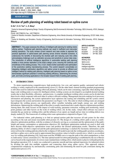 Pdf Review Of Path Planning Of Welding Robot Based On Spline Curve