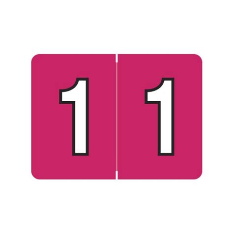 Datafile Tab L8700 Compatible Numeric Labels Number “1” Dark Pink