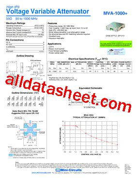 MVA Datasheet PDF Mini Circuits