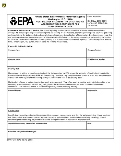 Epa Form 8570 32 Fill Out Sign Online And Download Fillable Pdf