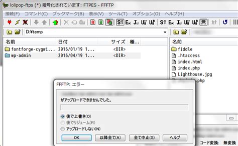 Windows Ftpsで大量のファイルを転送すると接続が切れる Incomplete