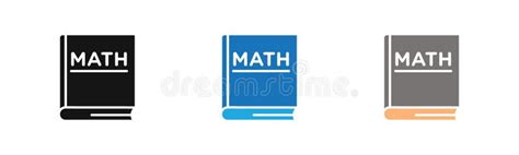 Maths Book Icon Line Art Logo Set Stock Vector Illustration Of