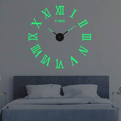 Купить Настенные 3d часы Diy Clock 80 100 см Римские цифры светятся в темноте Лучшая цена цена