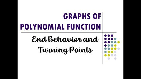 Graph Polynomial Function End Behavior And Turning Points Youtube