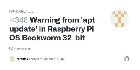 Warning From Apt Update In Raspberry Pi Os Bookworm Bit Issue