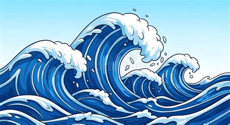 Cartoon Blue Waves