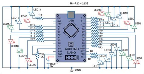 Led Flasher Flash Twenty Leds Using Arduino Full Electronics Project