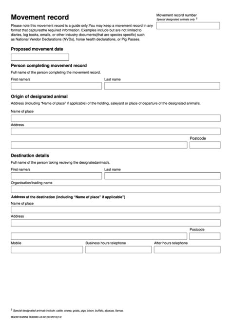 Top Movement Record Templates Free To Download In Pdf Format