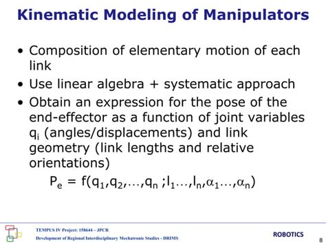46 Forward Kinematics Robotics Enginneringppt Robotics Technology