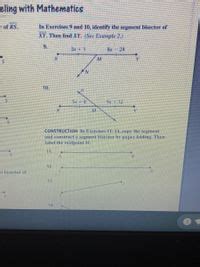Answered In Exercises And Identify The Segment Bisector Of XY Then Find XY See Example