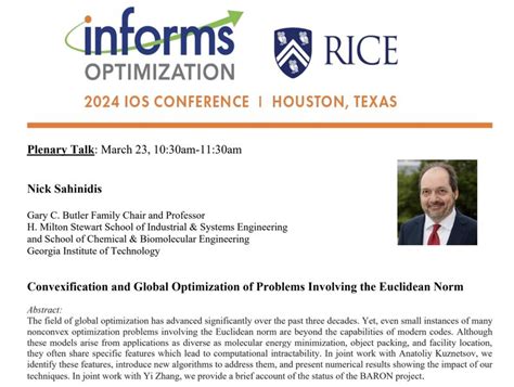 The Optimization Firm On Linkedin Our Ceo Nick Sahinidis Will Be Speaking On The Latest