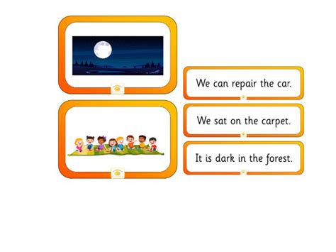 Phase 3 Longer Words Sentence Picture Match Teaching Resources