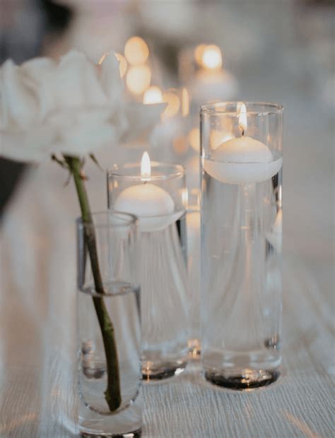 White 6cm Event Floating Candle In 8cm Glass Set Sm Hueseeka