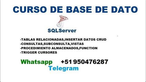 Curso De Base De Dato Sqlserver Youtube