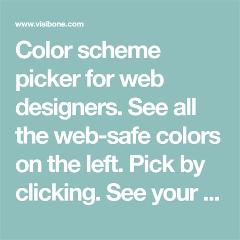 Color Scheme Picker For Web Designers