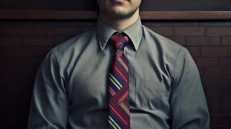 Premium Ai Image A Man Wearing A Tie With A Colorful Zigzag Pattern