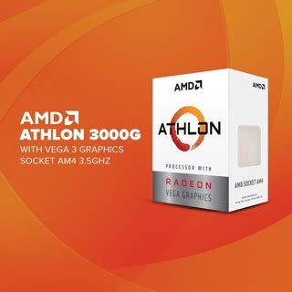 EasyPC AMD Athlon 3000G Vega 3 Socket Am4 Graphic Processor Box Type Or With AMD Fan MPK