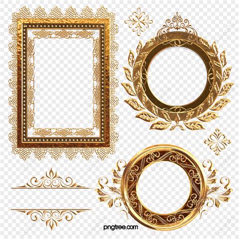 장식 테두리 일러스트 패턴 바로크 요소레이스골든 Png 일러스트 무료 다운로드 Lovepik