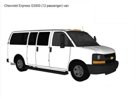 Chevrolet Express G3500 12 Passenger Van 3d Model 65446 Model